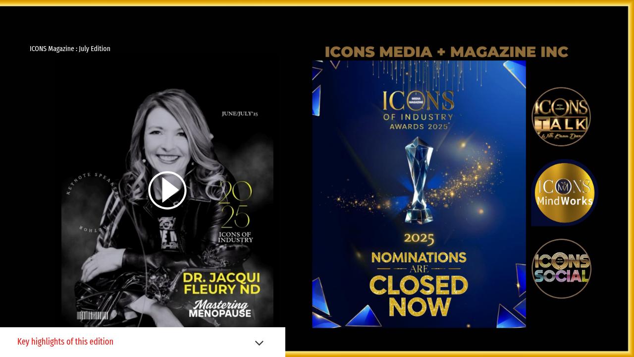 Cover Page - ICONS Magazine June/July 2025 Edition