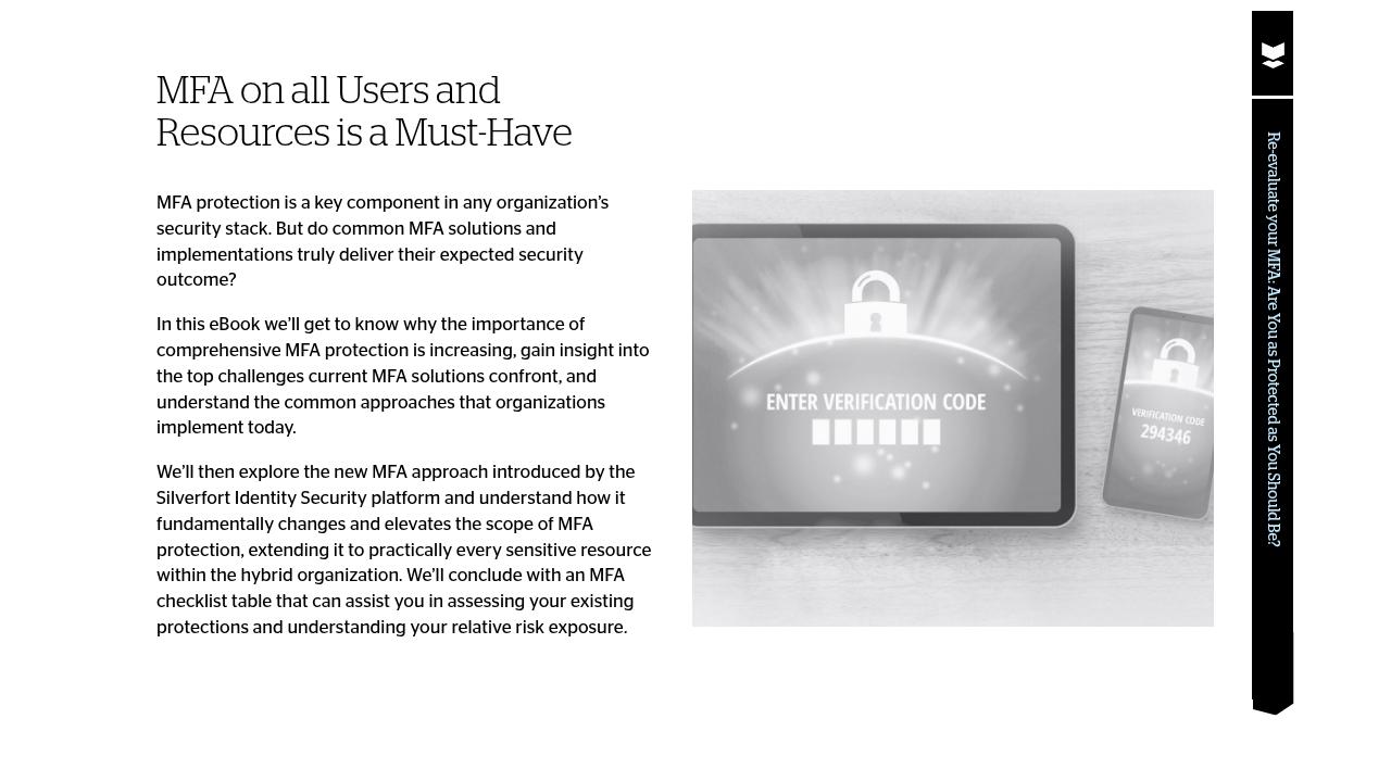 MFA on all Users and Resources is a Must-Have - eBook: Re-evaluate your MFA