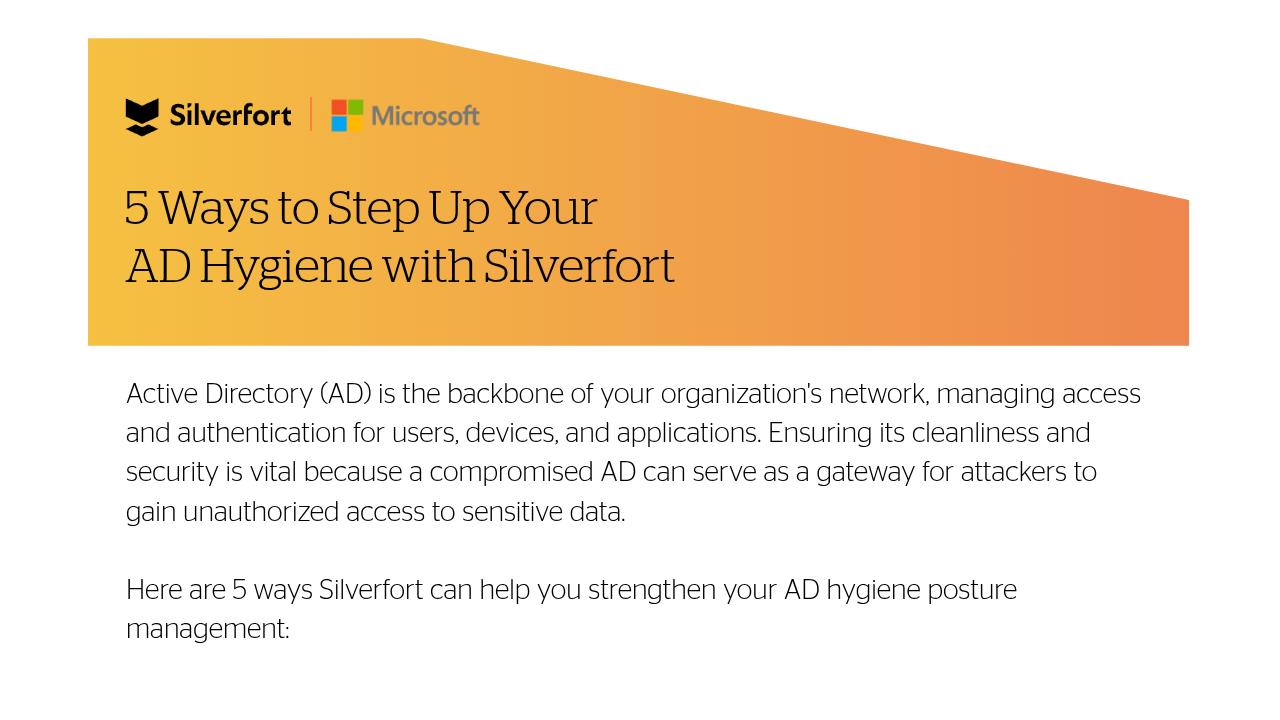 5 ways to improve with silverfort - sb ad hygiene