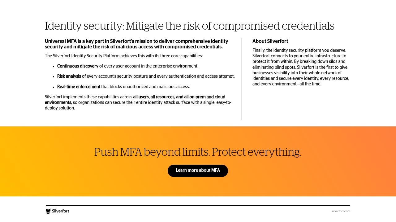 Identity security: mitigate the risk of compromised credentials - SB - MFA