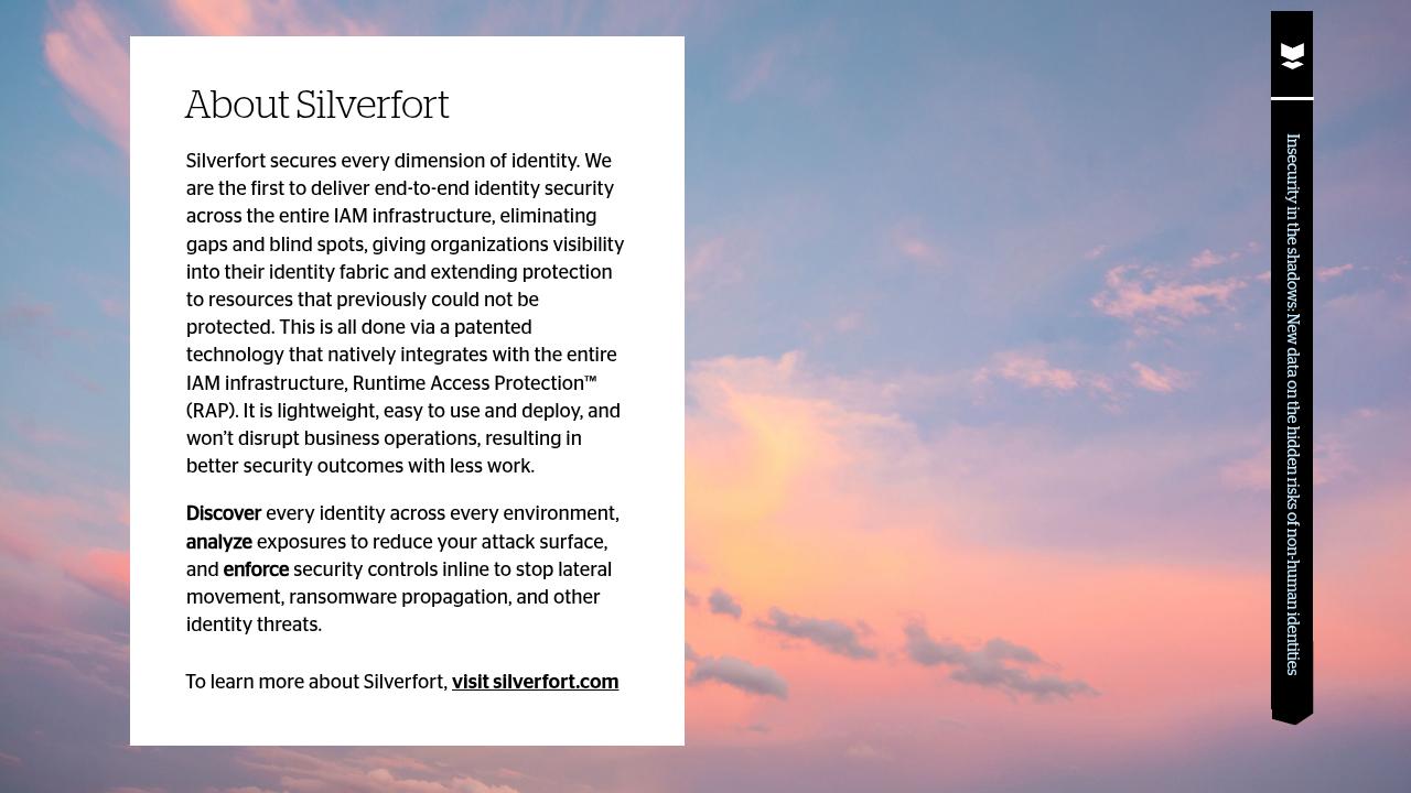 About Silverfort - Insecurity in the shadows: New data on the hidden risks of non-human identities