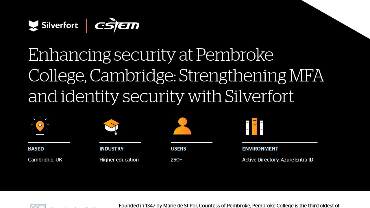 Home - Pembroke College, Cambridge + Silverfort | Case Study