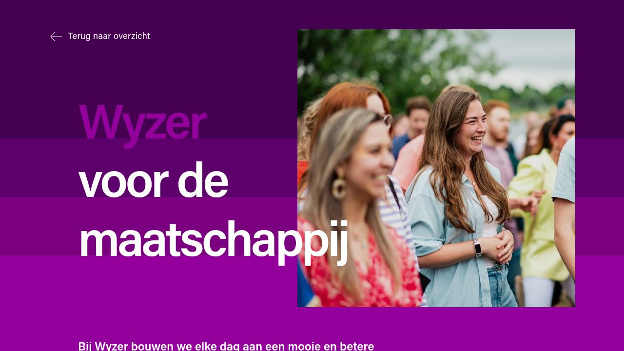 Wyzer voor de maatschappij - 30 jaar Wyzer. 30 jaar impact.
