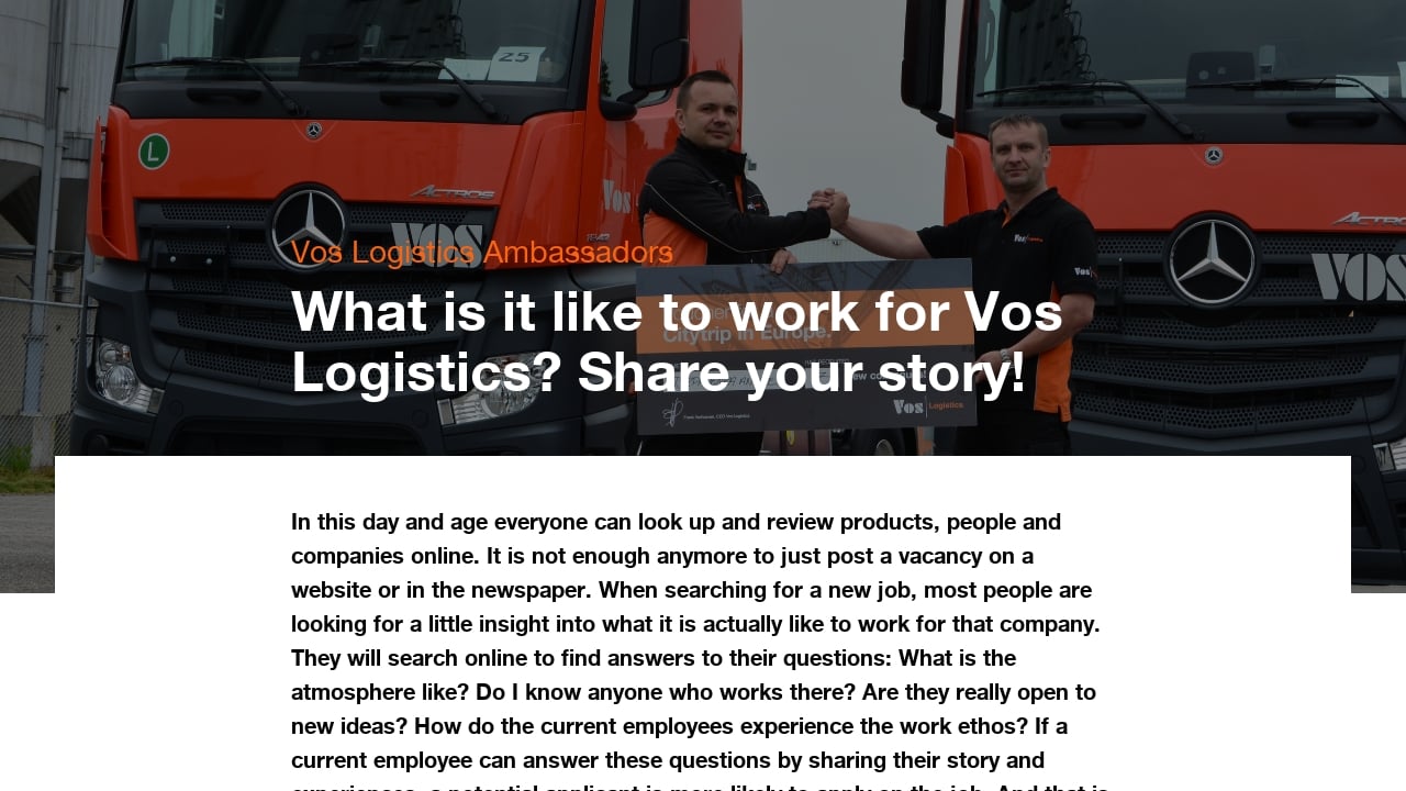 Vos Logistics Ambassadors - Insight 3 | 2019 English