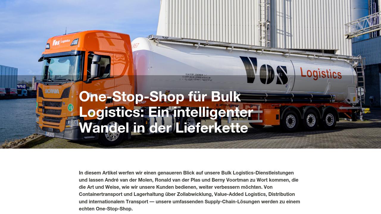 Bulk Logistics als One-Stop-Shop - Insight #2 | 2025 German