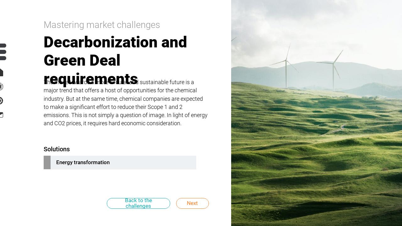 Challenge - Decarbonization and Green Deal requirements - EFESO ChemConnect