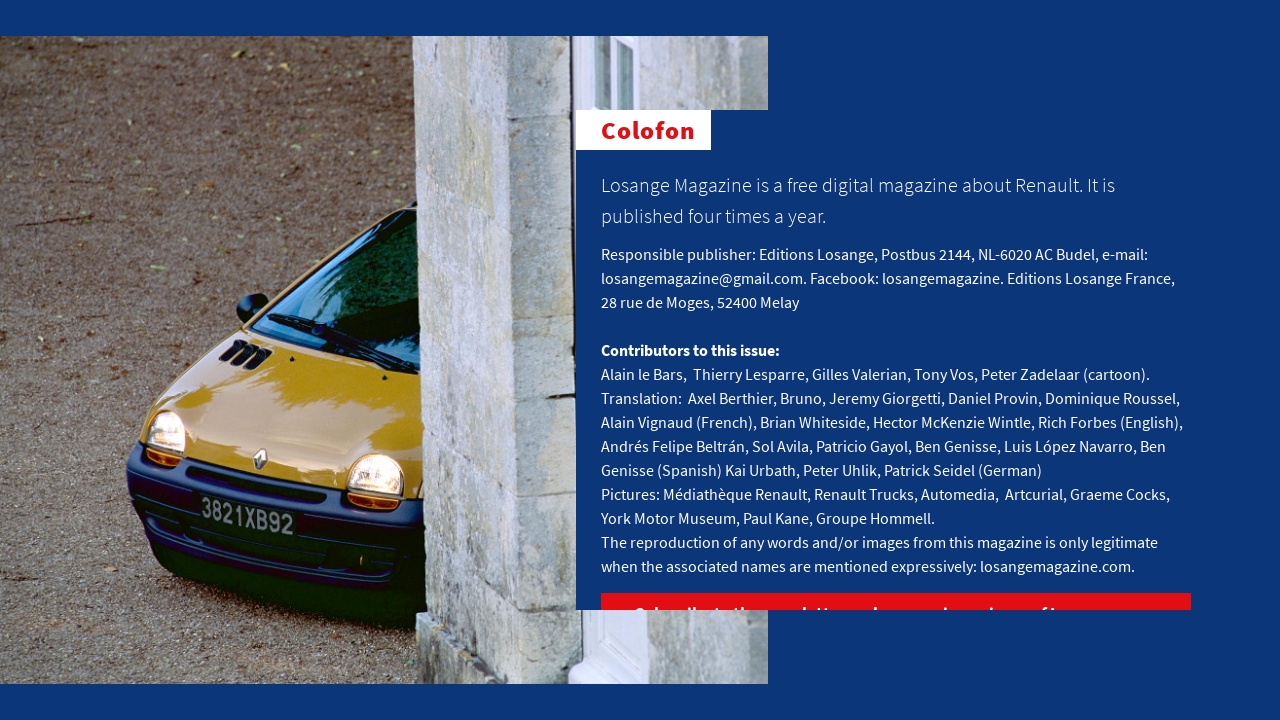 Colofon - Losange Magazine issue 9 spring 2020