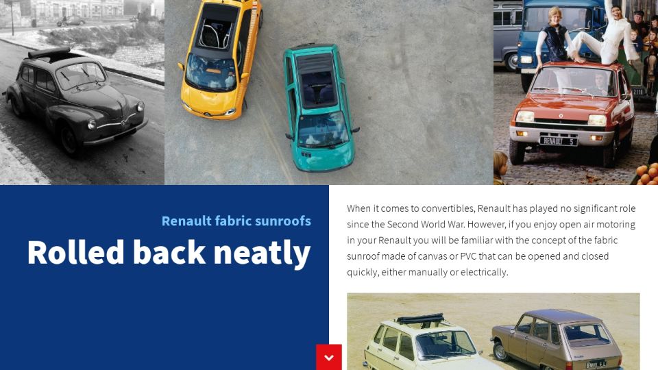 Renault fabric sunroofs - Losange Magazine issue 10 summer 2020