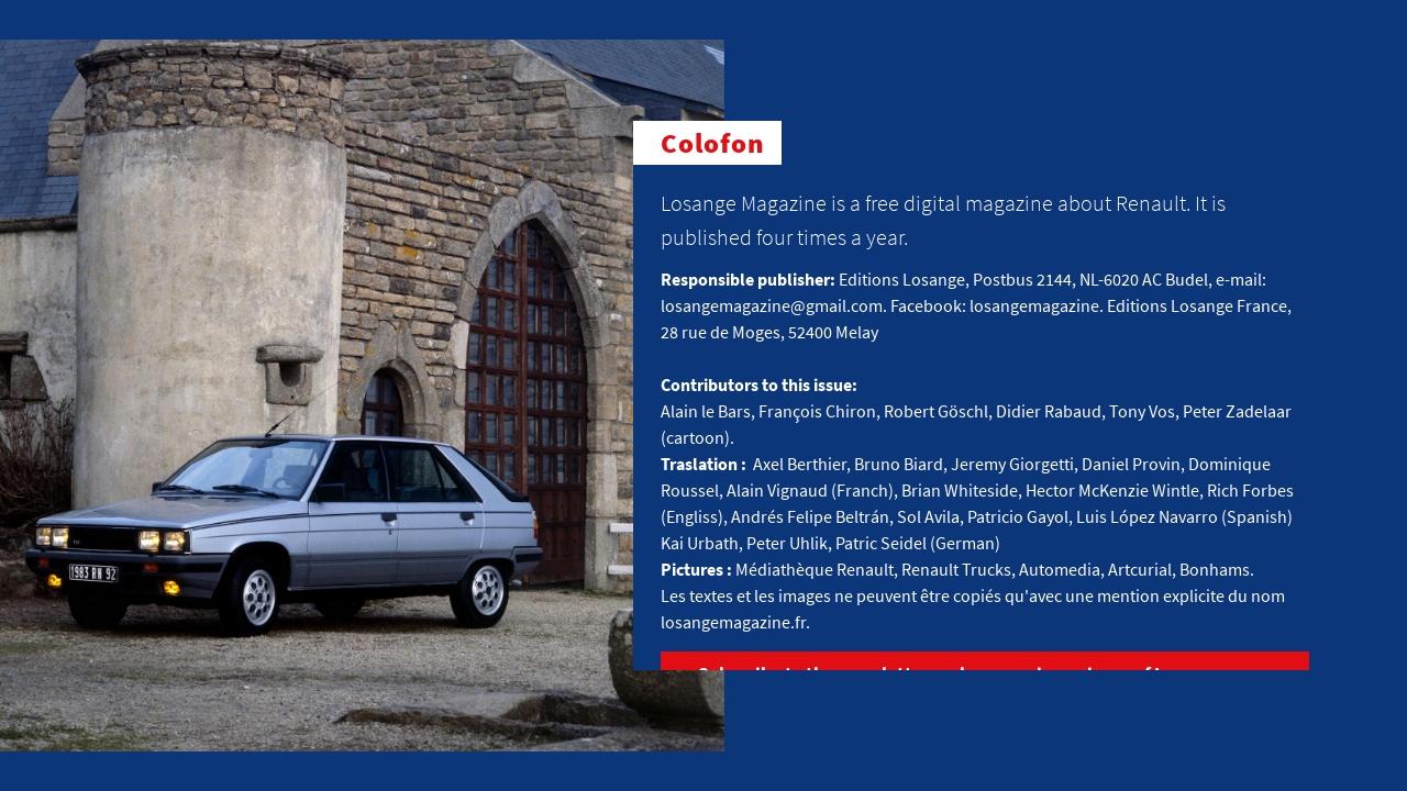 Colofon - Losange Magazine issue 10 summer 2020