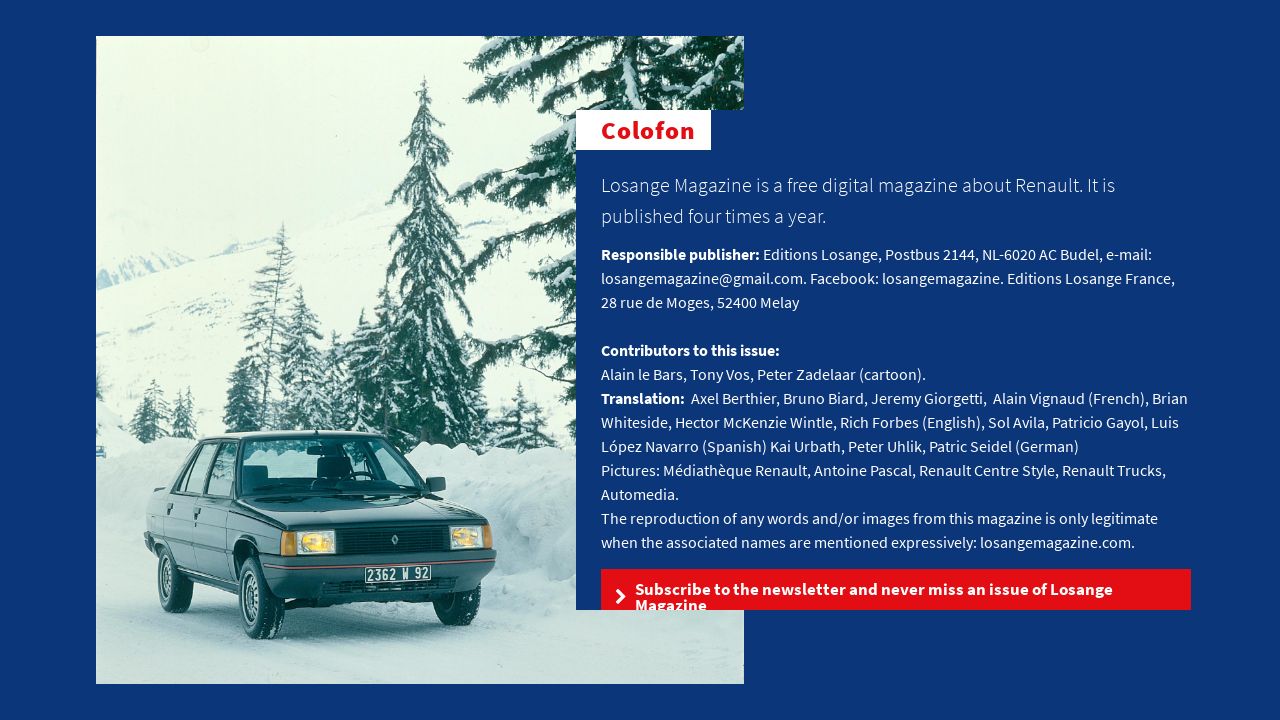 Colofon - Losange Magazine issue 12 winter 2020