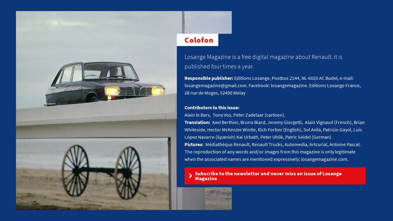 Colofon - Losange Magazine issue 13 spring 2021