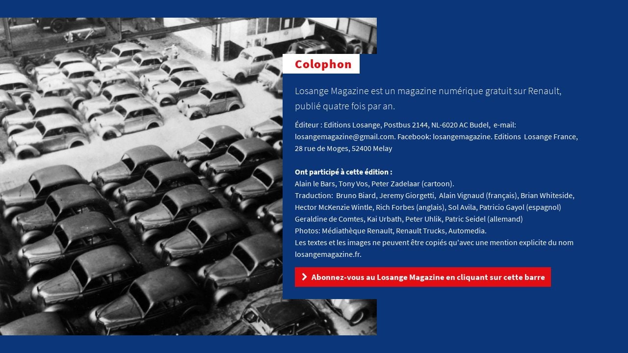 Colofon - Losange Magazine No. 15 automne 2021