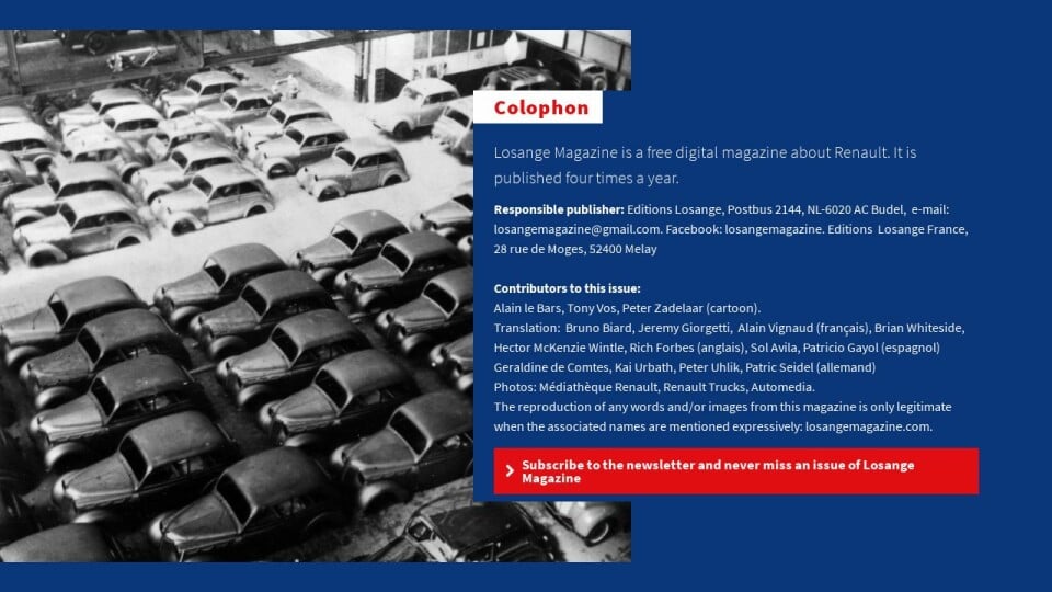 Colophon - Losange Magazine issue 15 autumn 2021