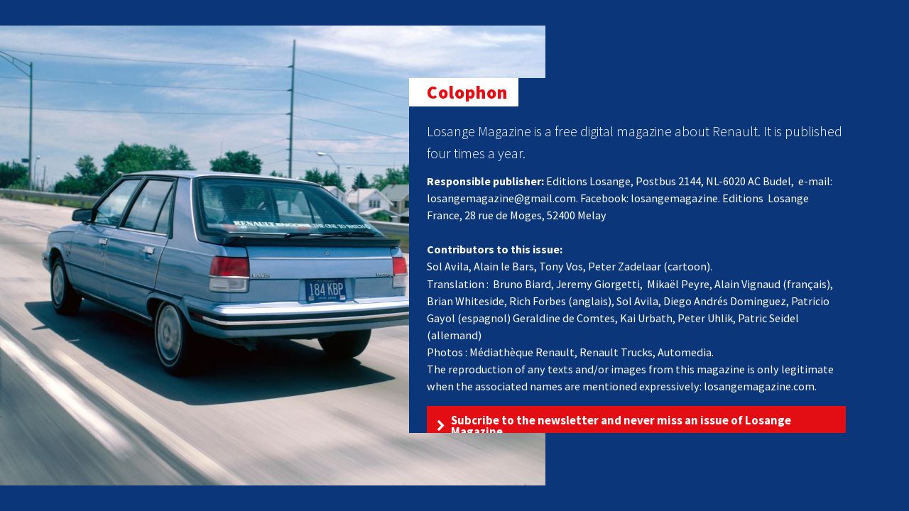 Colophon - Losange Magazine issue 17 spring 2022