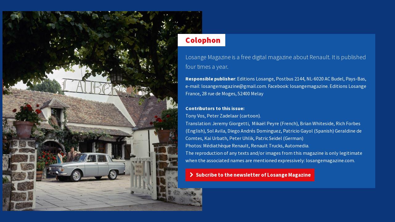 Colophon - Losange Magazine No. 20 winter 2022