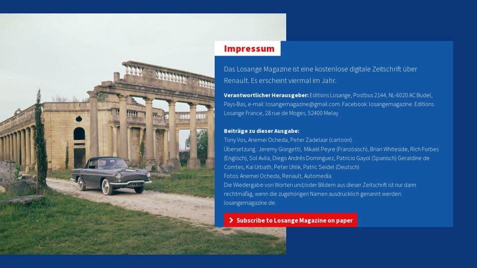 Impressum - Losange Magazine Nr. 22 Sommer 2023