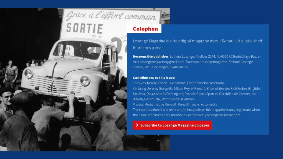 Colophon - Losange Magazine issue 24 winter 2023