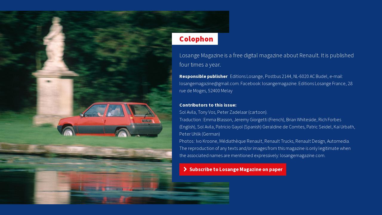 Colophon - Losange Magazine No. 28 winter 2024