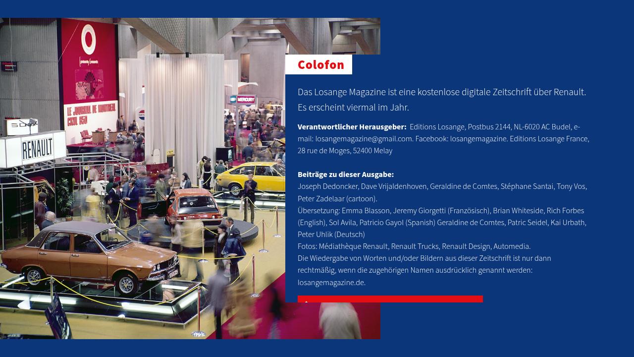 Impressum - Losange Magazine Nr. 30 Sommer 2025