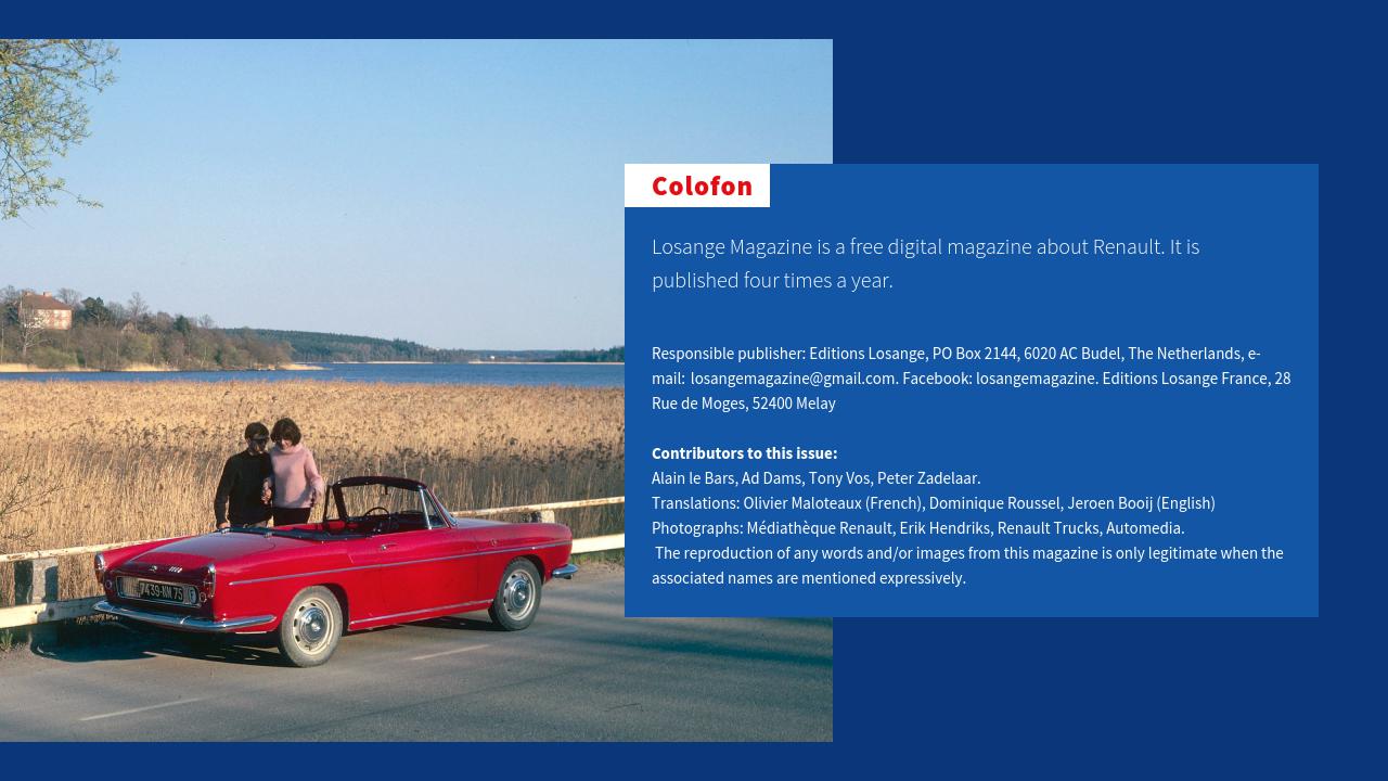 Colofon - Losange Magazine