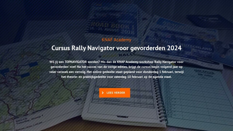 Cursus rally navigator - KNAF Magazine 69 - December 2023